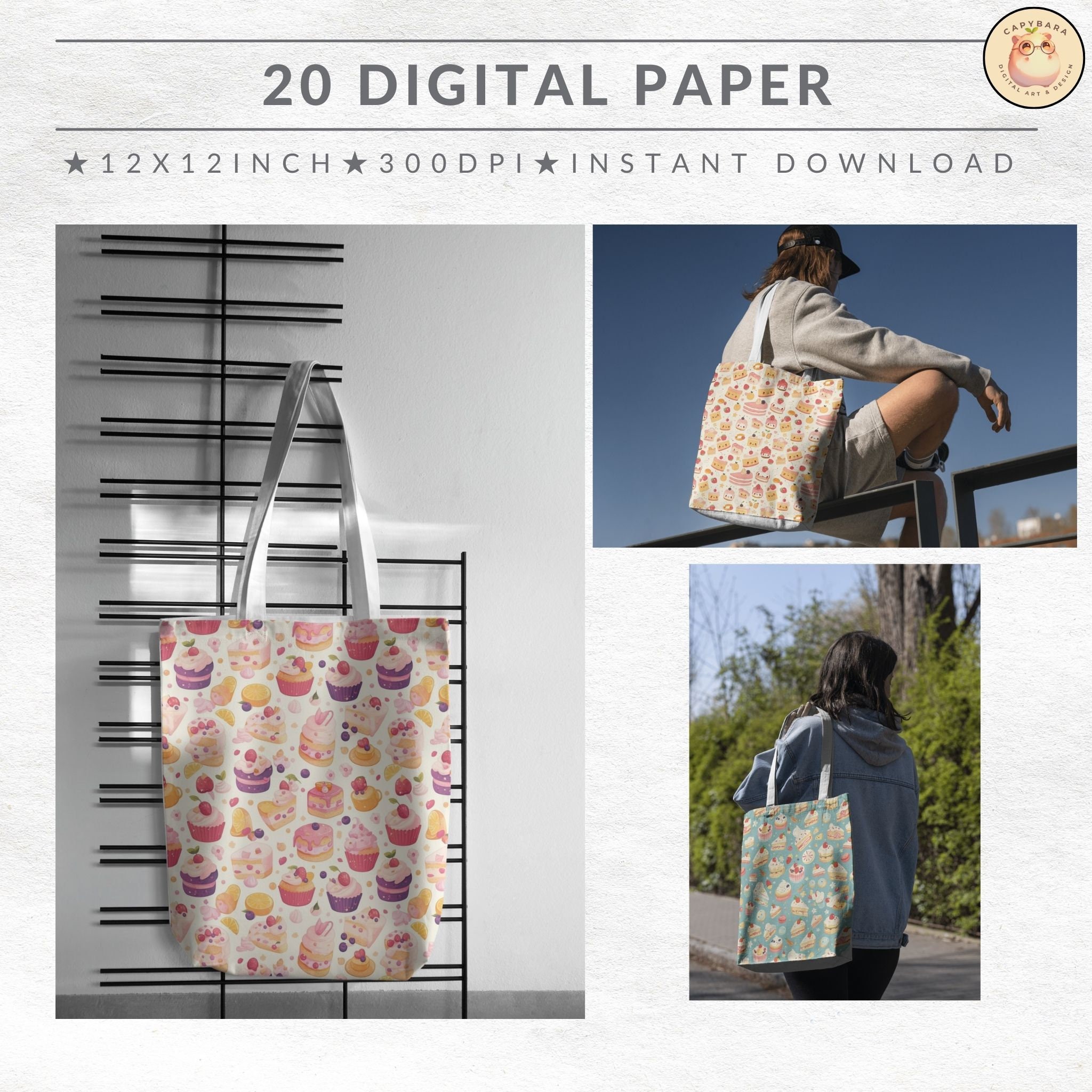 Cute Cake Seamless Patterns , Digital Paper, Seamless Patterns for Commercial Use, POD, Lifetime ...