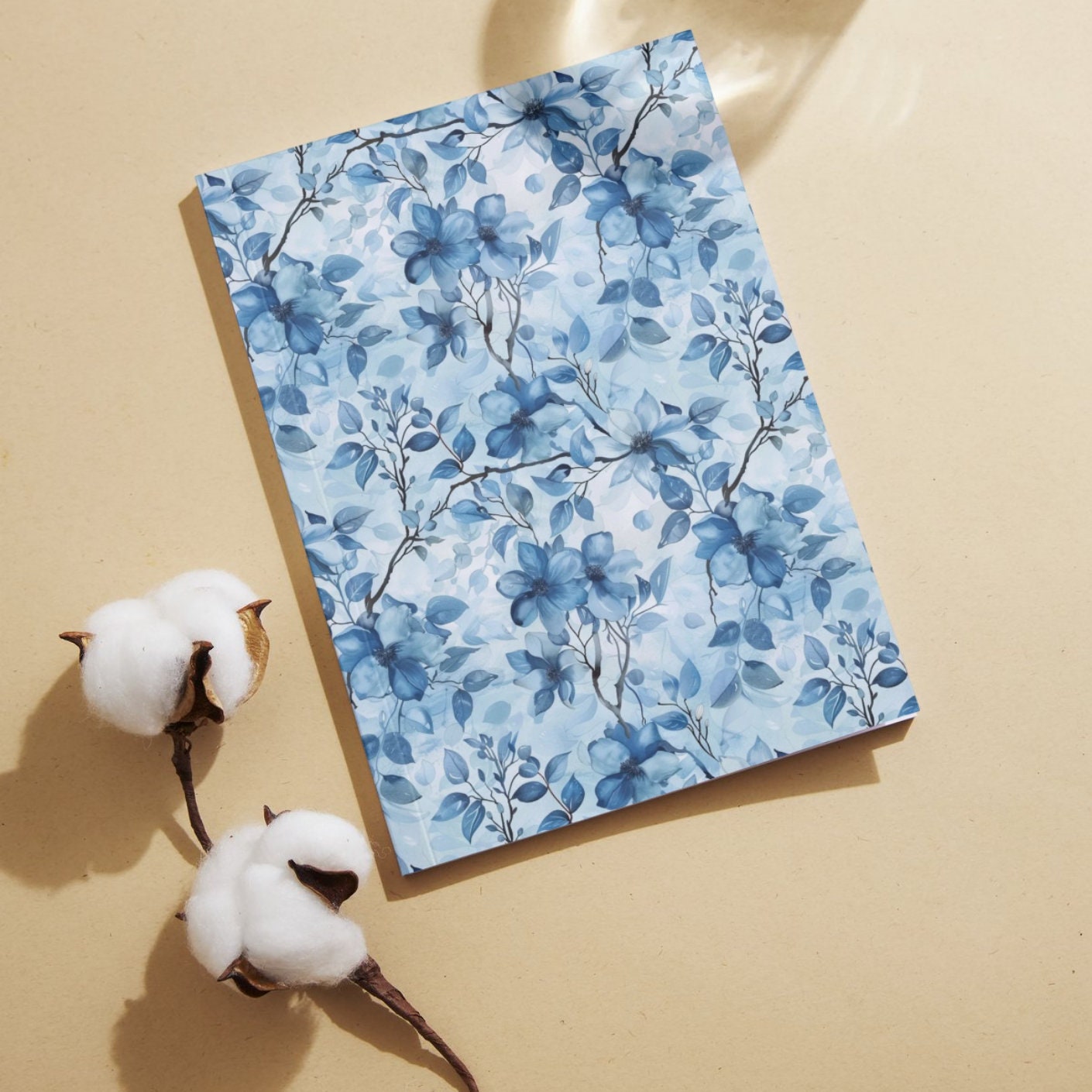 Blue Floral Water Color Digital Paper blue Tone 20 Seamless Romantic ...