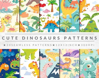 Dinosaur Digital Papers, Dinosaur Papers, Dinosaur Patterns, Girl ...