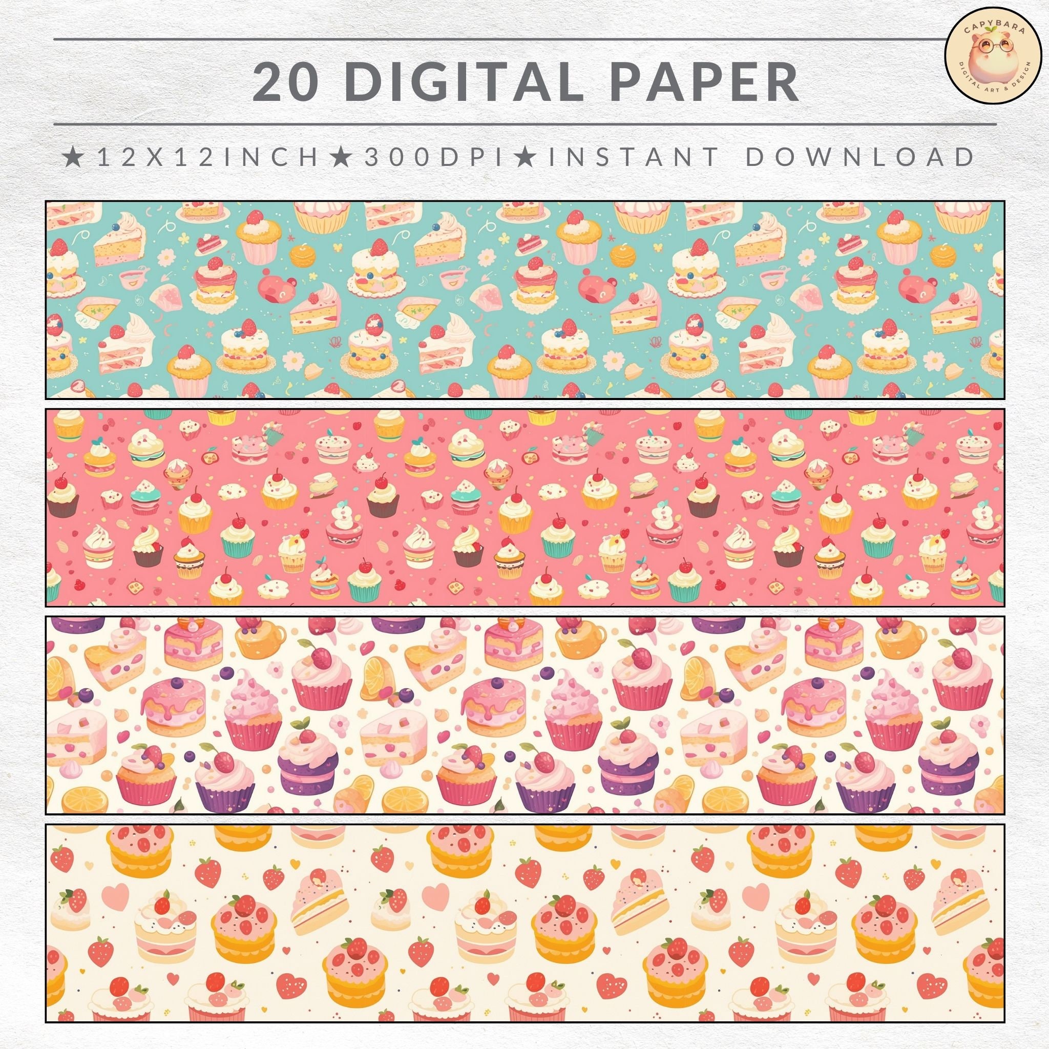 Cute Cake Seamless Patterns , Digital Paper, Seamless Patterns for ...