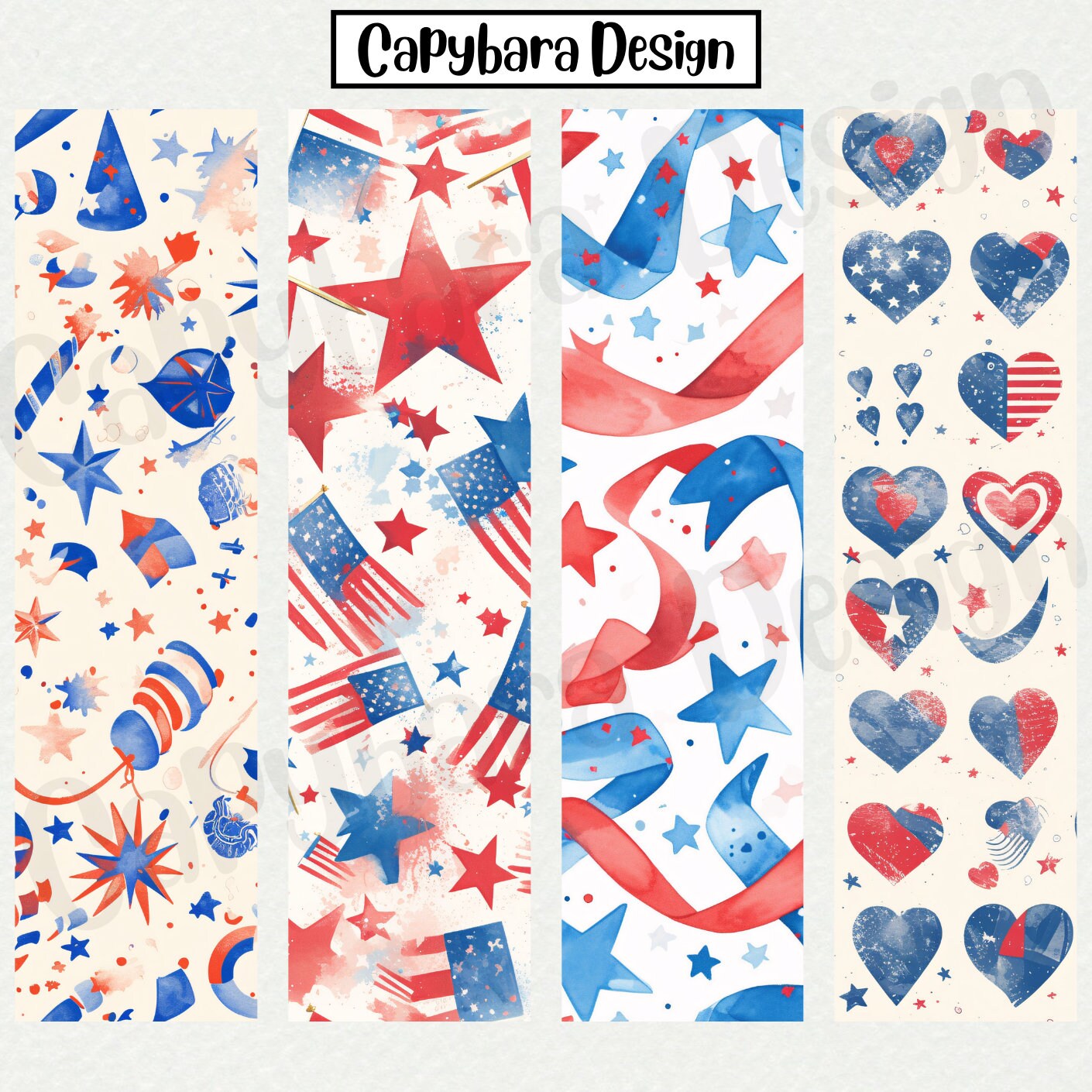 JULY 4TH Independence Day , Retro Fourth July Seamless Repeat Pattern ...