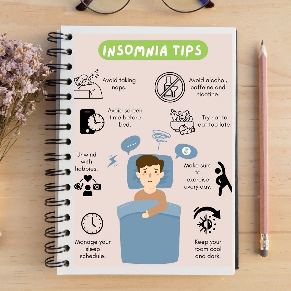 Insomnia Helpful Tips, Printable, Poster, Mental Health, Therapy ...