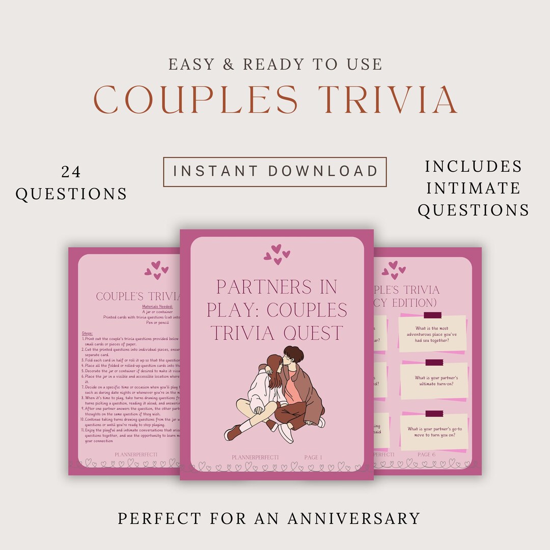 Partners in Play Couples Trivia Quest Fun Questions for Romance ...