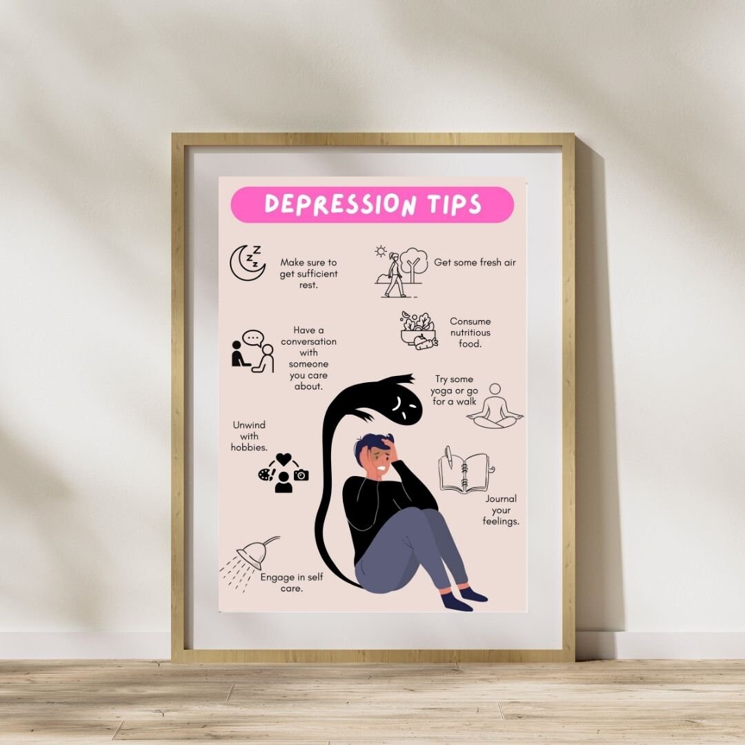 Depression Helpful Tips, Printable, Poster, Mental Health, Therapy ...