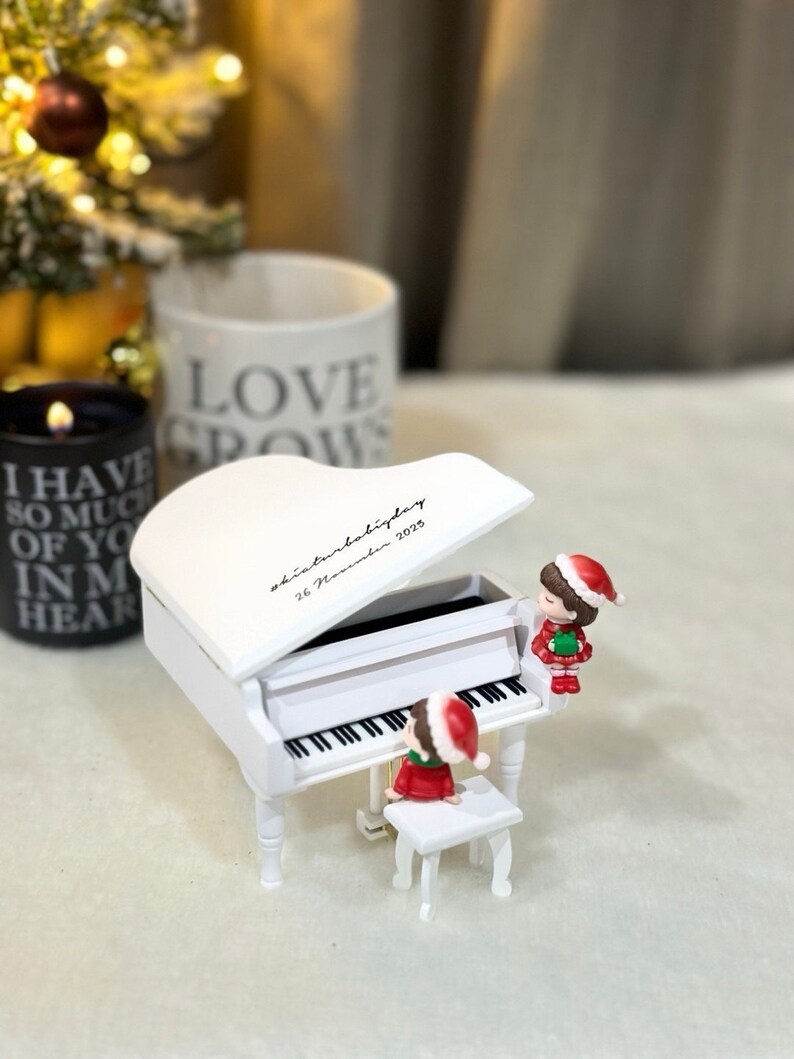 White Piano Music Box - Etsy