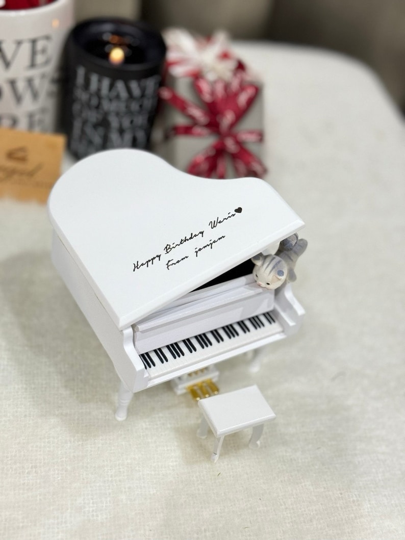 White Piano Music Box - Etsy