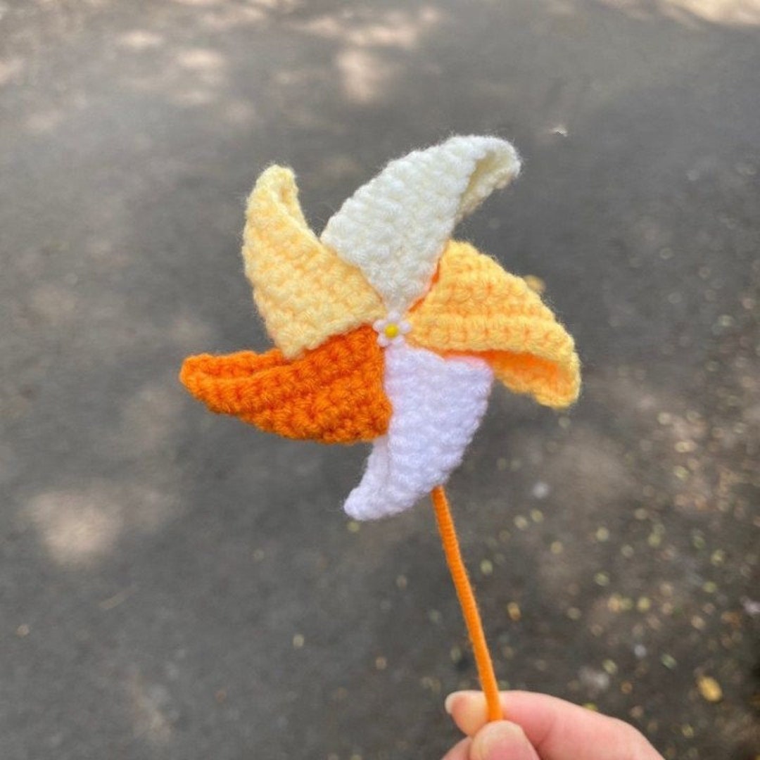 Crochet Colorful Pinwheel, Amigurumi Cute Little Pinwheel, Handmade ...