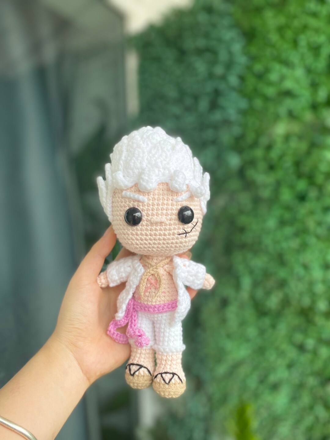 Handmade Luffy Gear 5 Plush, Crochet Gear 5 Plush Crochet Luffy Gear 5 ...