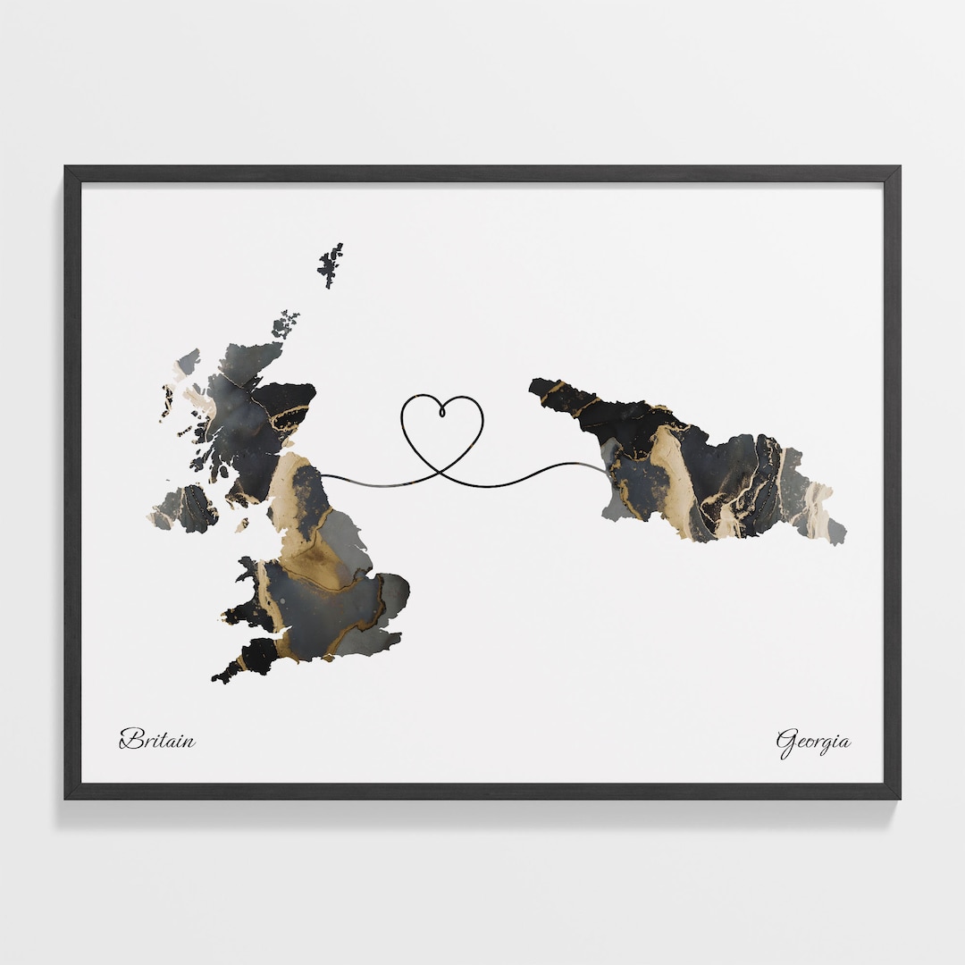 Britain Georgia Map Print: Country Connection Art - Etsy
