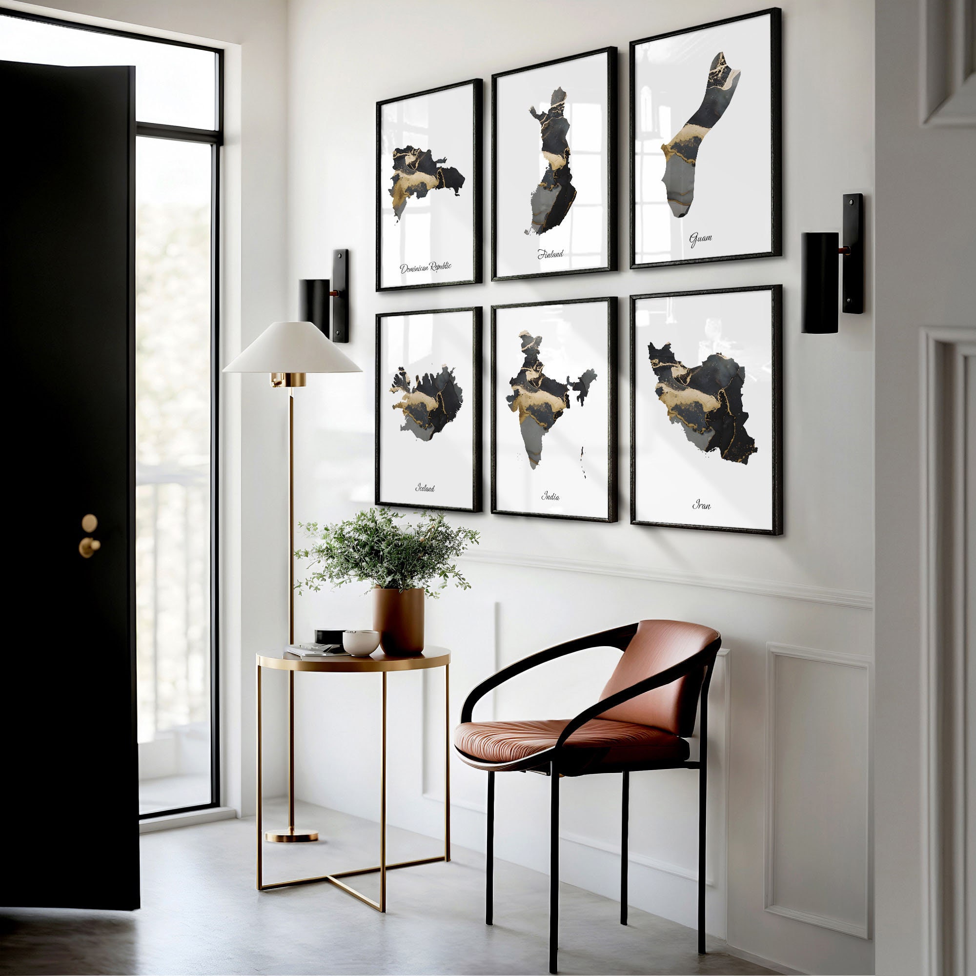 Iran Art Print, Iranian Map Poster, Elegant Country Artwork, Black and ...