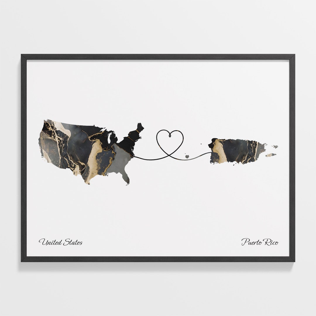 USA Puerto Rico Map Print: Country Connection Art - Etsy