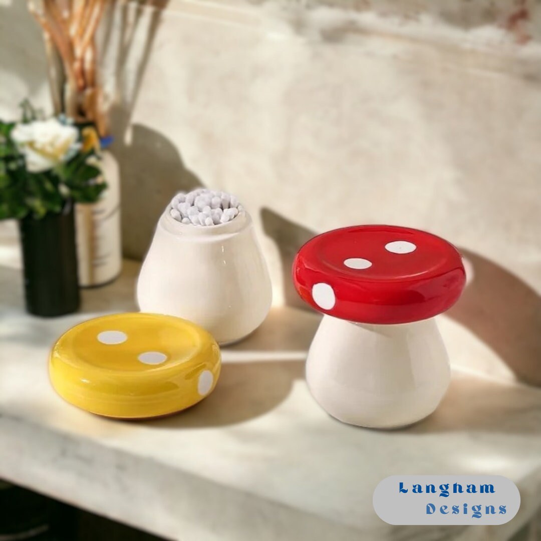 Mushroom Storage Container Handmade Fairy Boho Bathroom Storage Decor ...