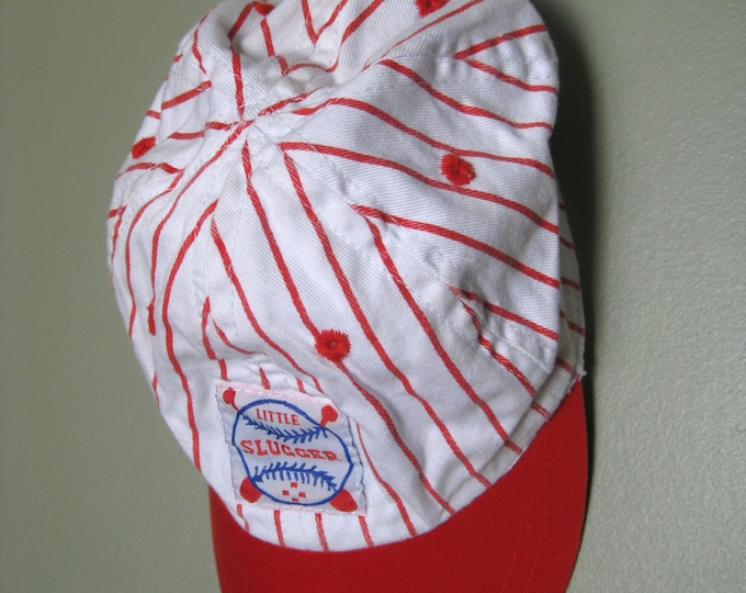 Red White Striped Little SLUGGER BASEBALL CAP Hat, Children Toddler Boy ...