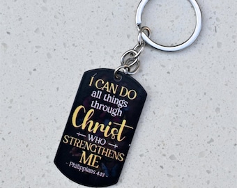 Religious Keyring With Bible Verse Engraving - Etsy