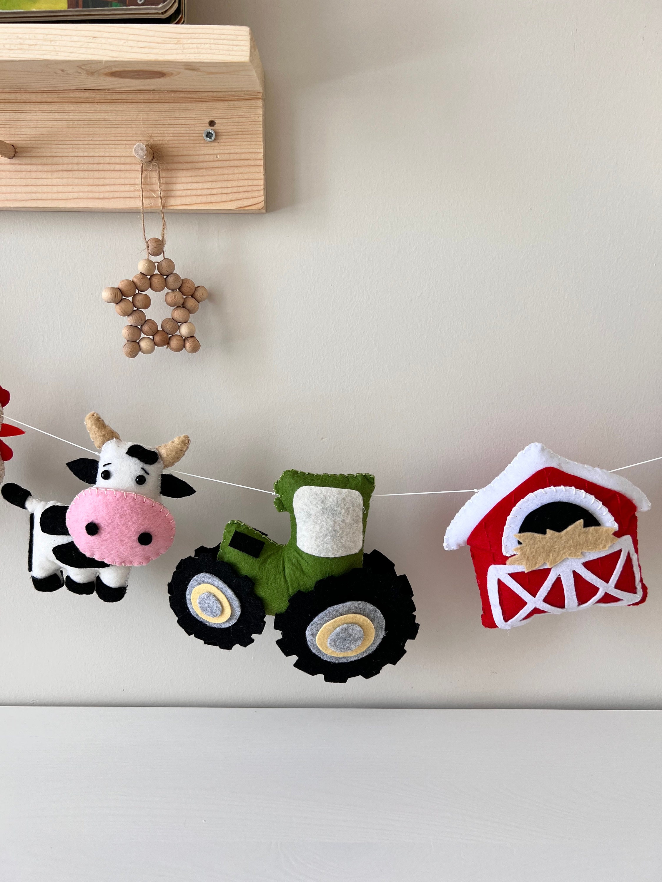 Farm Animals Garland, Farm Nursery Banner, Plush Animals, Felt Animals ...