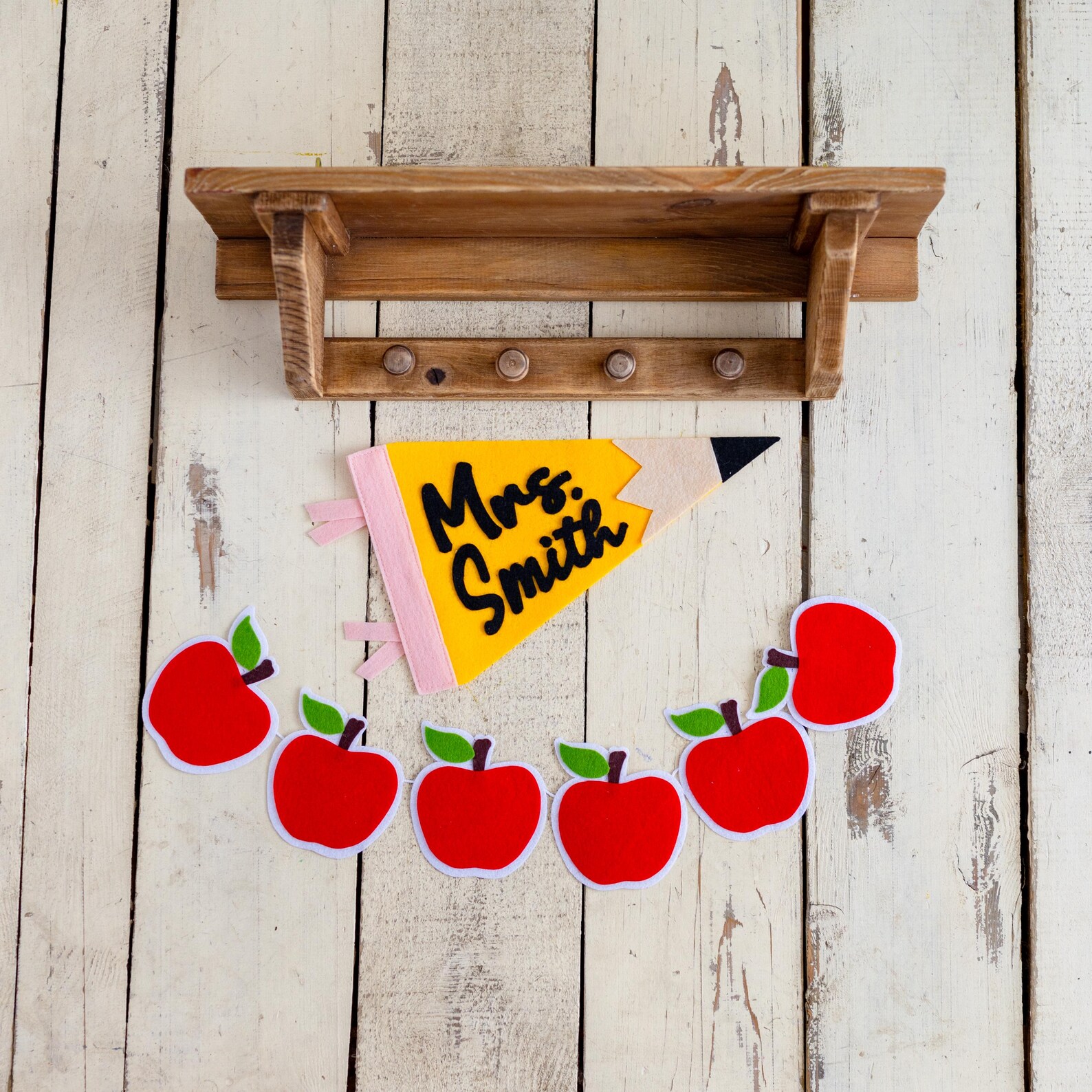 Personalized Teacher Pennant, Teacher Gift,classroom Decor,felt Custom ...