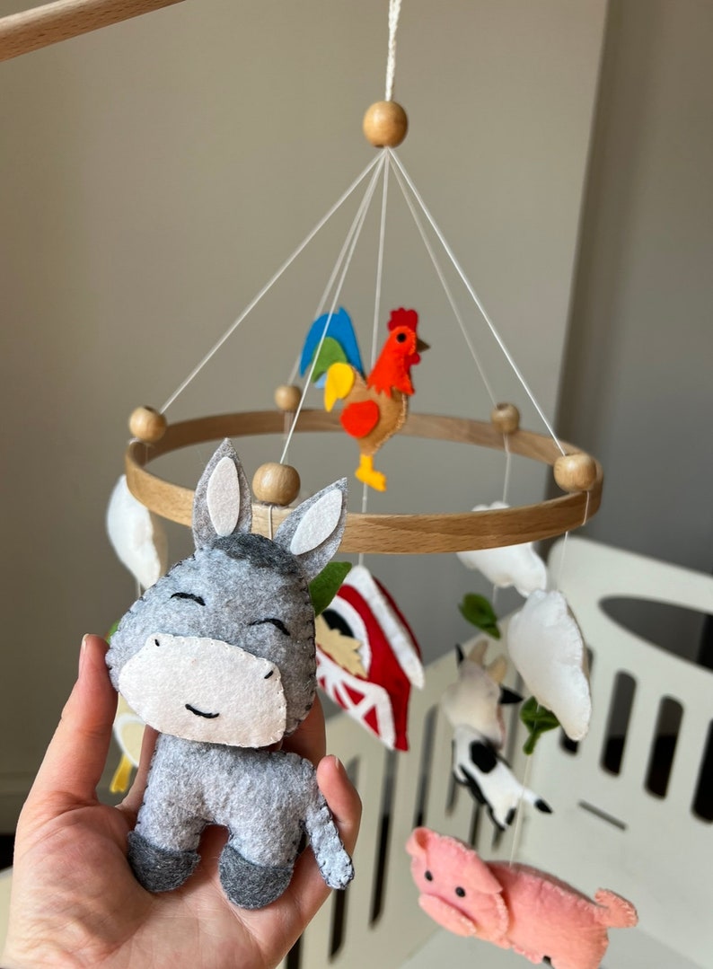 Farm Baby Nursery Mobile, Farmhouse Crib Mobile, Farm Animals Nursery ...
