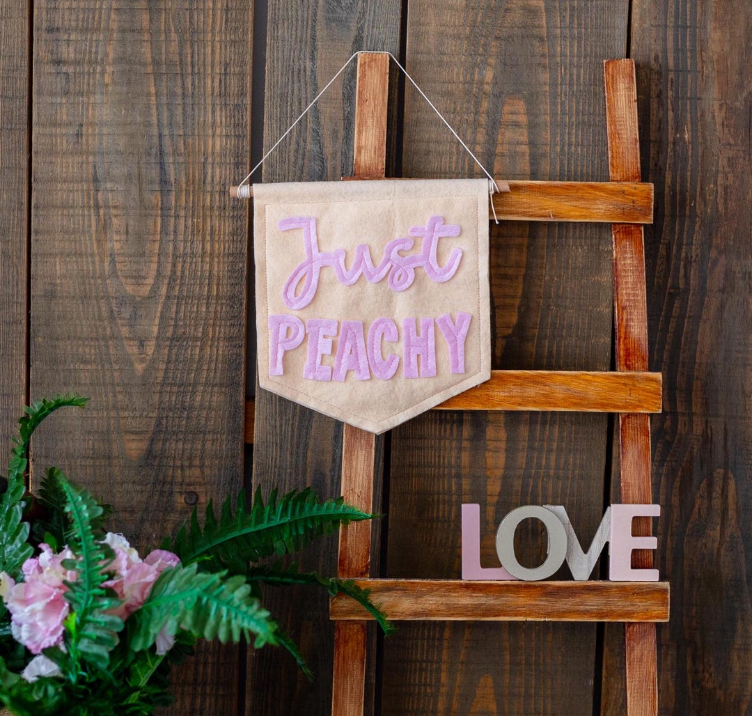 Just Peachy Big Felt Banner Nursery Wall Decor Kids Room Flag,kids Door ...