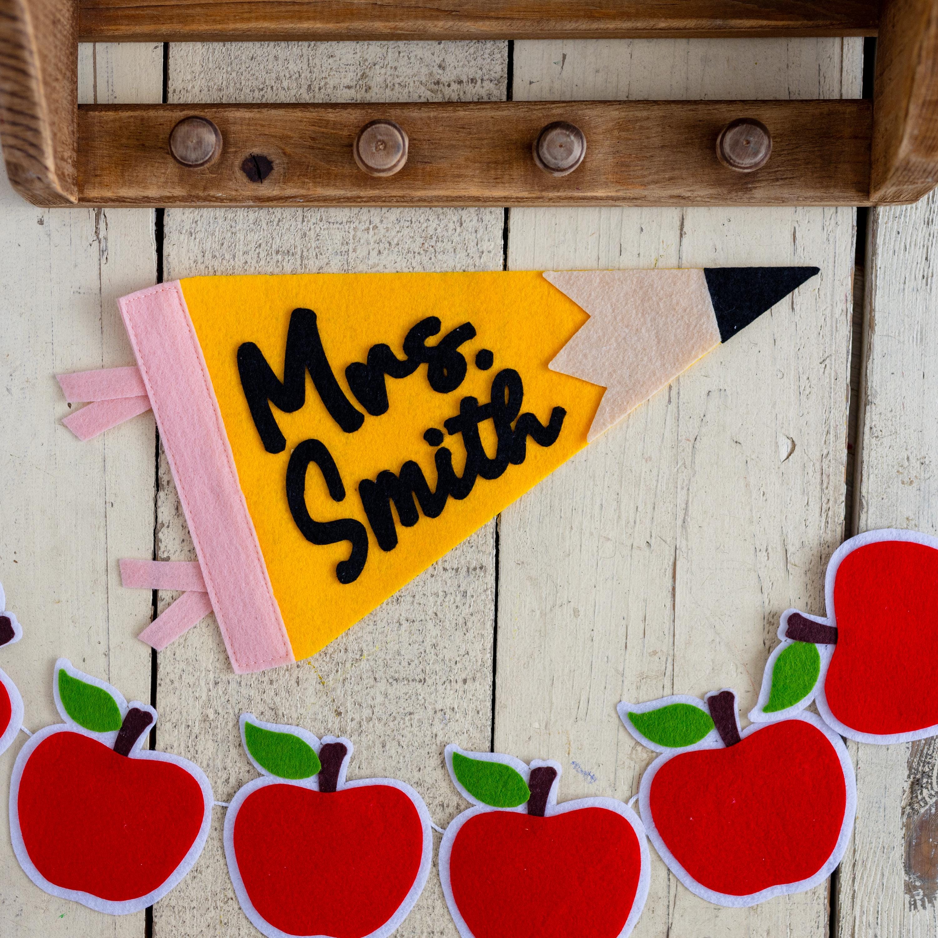 Personalized Teacher Pennant, Teacher Gift,classroom Decor,felt Custom ...
