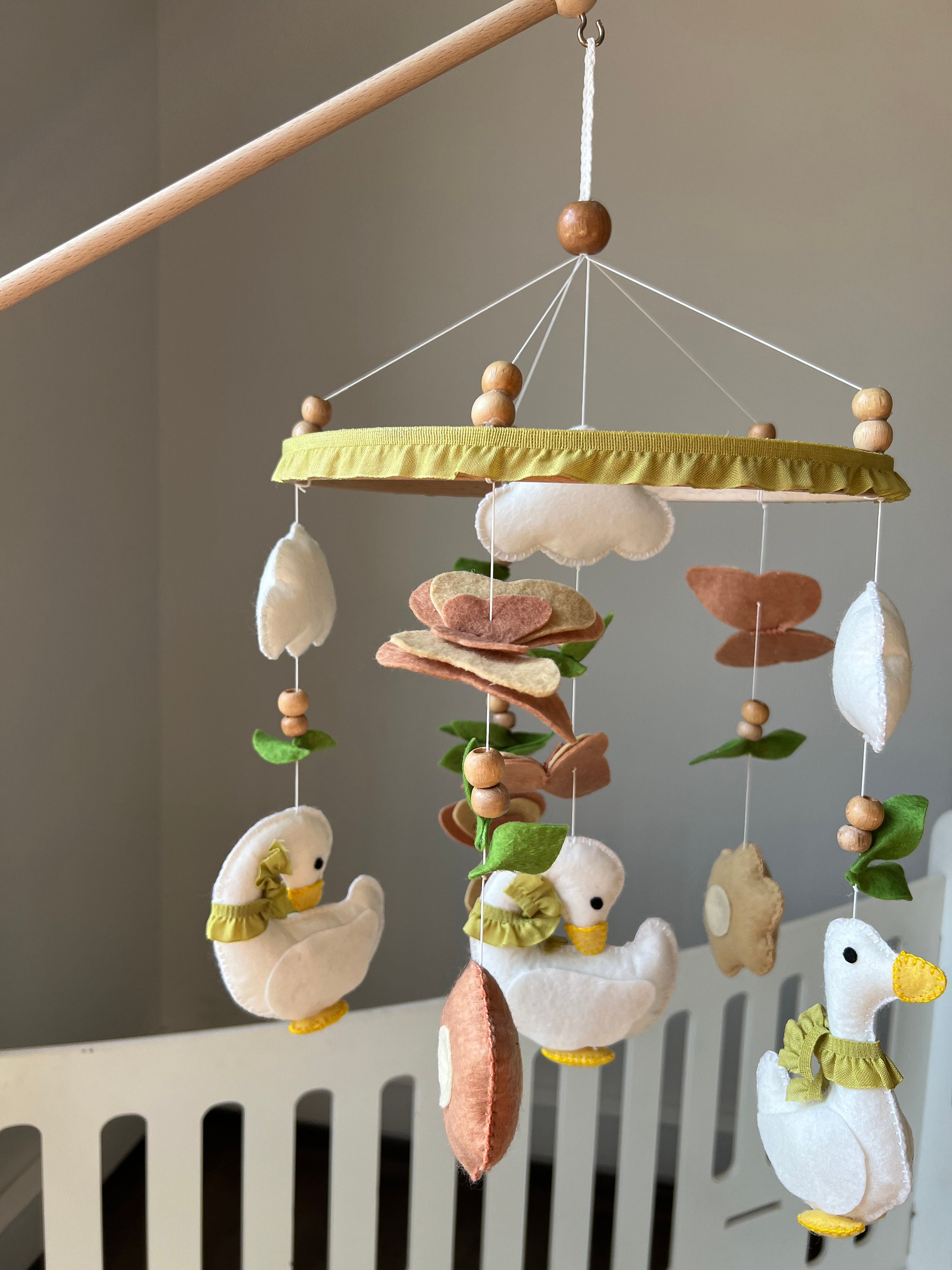 Duck Nursery, Baby Mobile Goose Ribbon,baby Mobile Boys, Crib Mobile ...