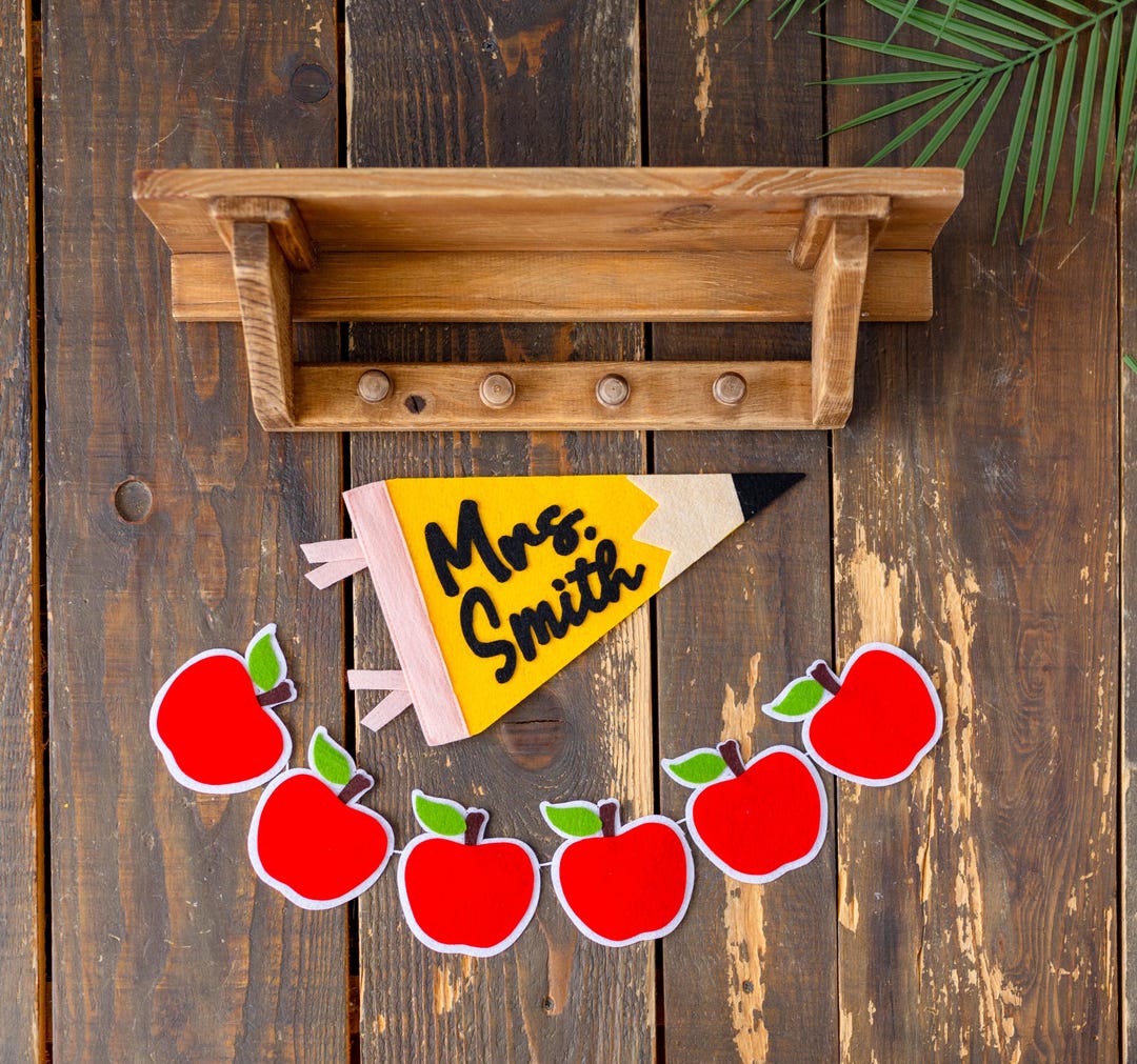 Personalized Teacher Pennant, Teacher Gift,classroom Decor,felt Custom ...