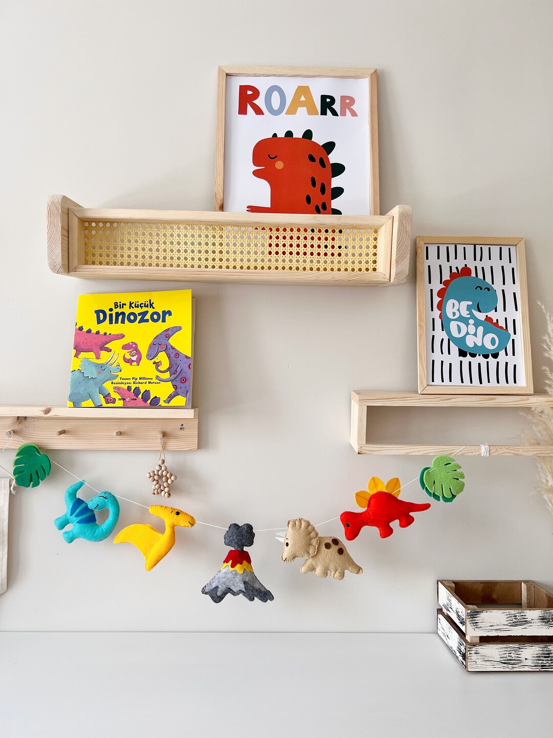 Baby Dinosaurs Nursery Garland, Baby Dino Felt Bunting, Dino Party ...