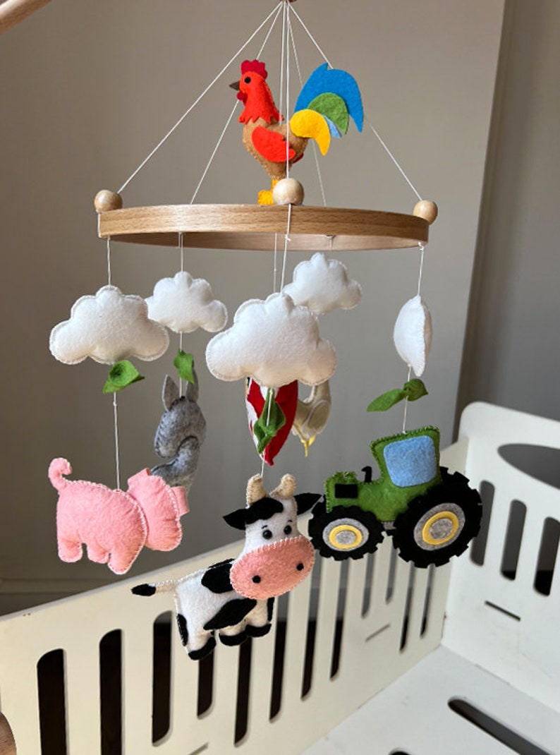 Farm Baby Nursery Mobile, Farmhouse Crib Mobile, Farm Animals Nursery ...