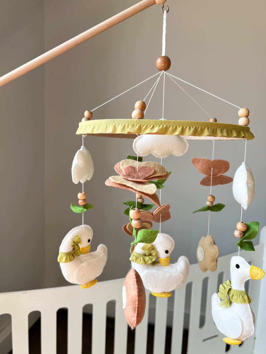 Duck Nursery, Baby Mobile Goose Ribbon,baby Mobile Boys, Crib Mobile ...