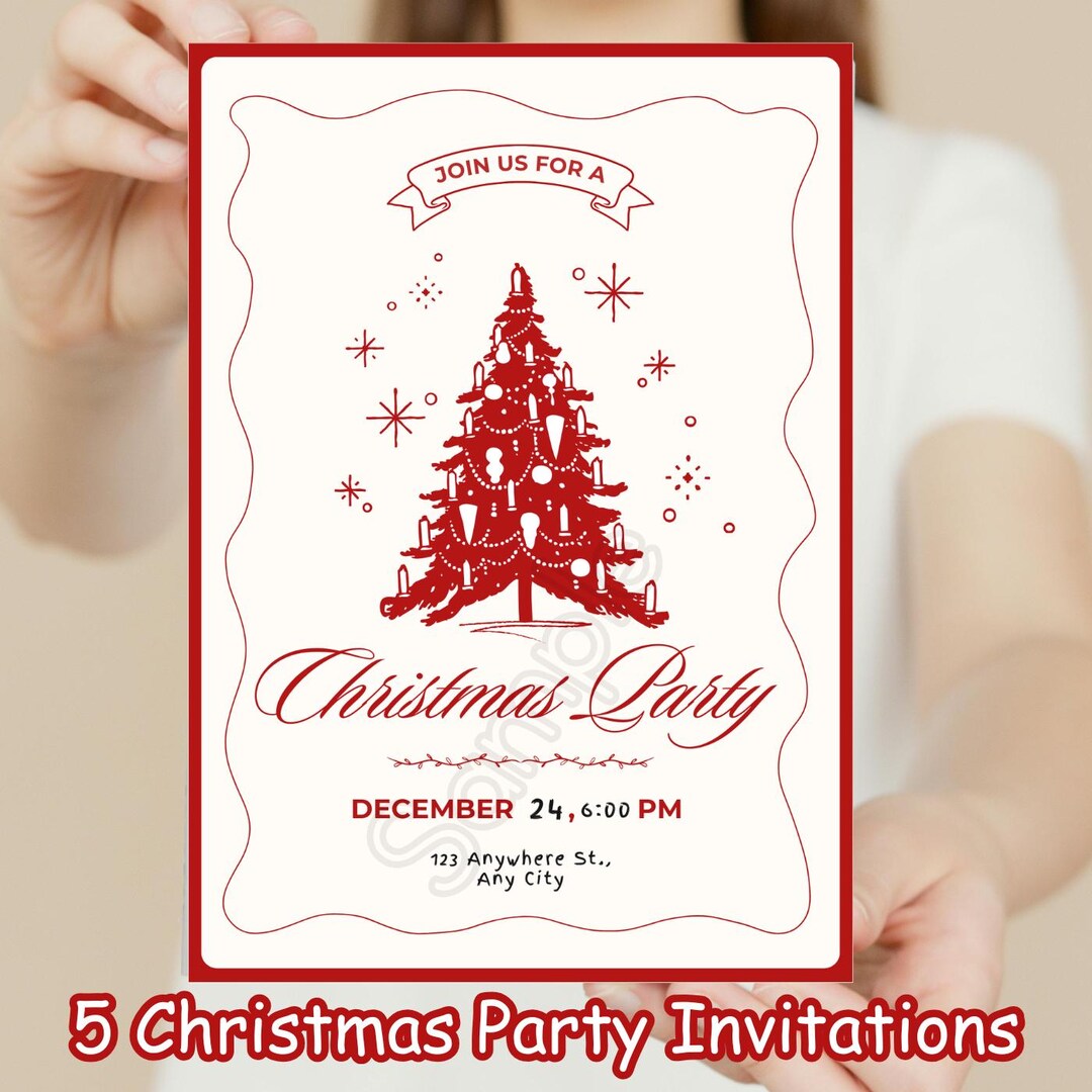 Editable Christmas Party Invitations – Hand or Phone Editable ...
