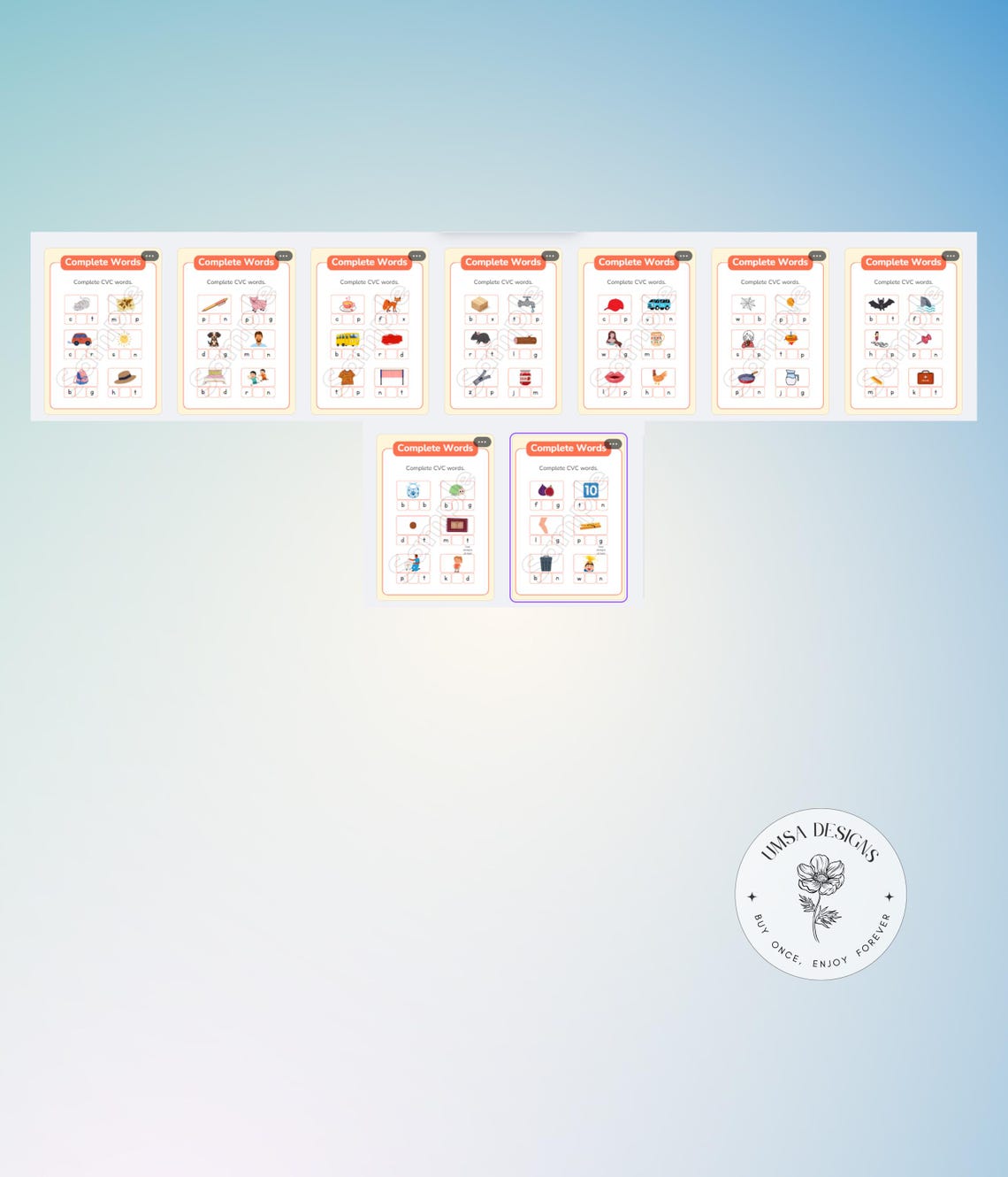 CVC Words - Missing Middle Sound | Printable Phonics Activity | A4, A5 ...