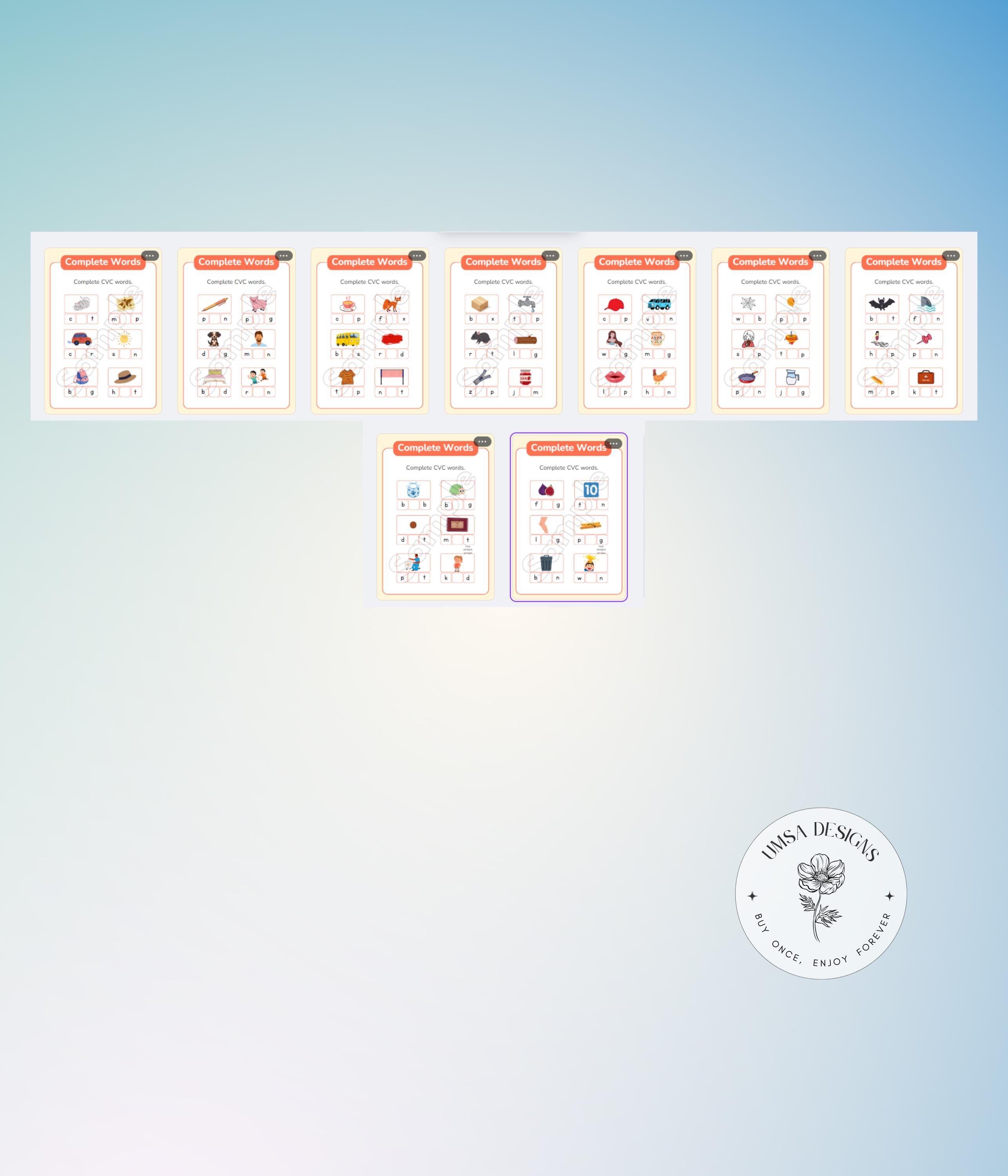 CVC Words - Missing Middle Sound | Printable Phonics Activity | A4, A5 ...