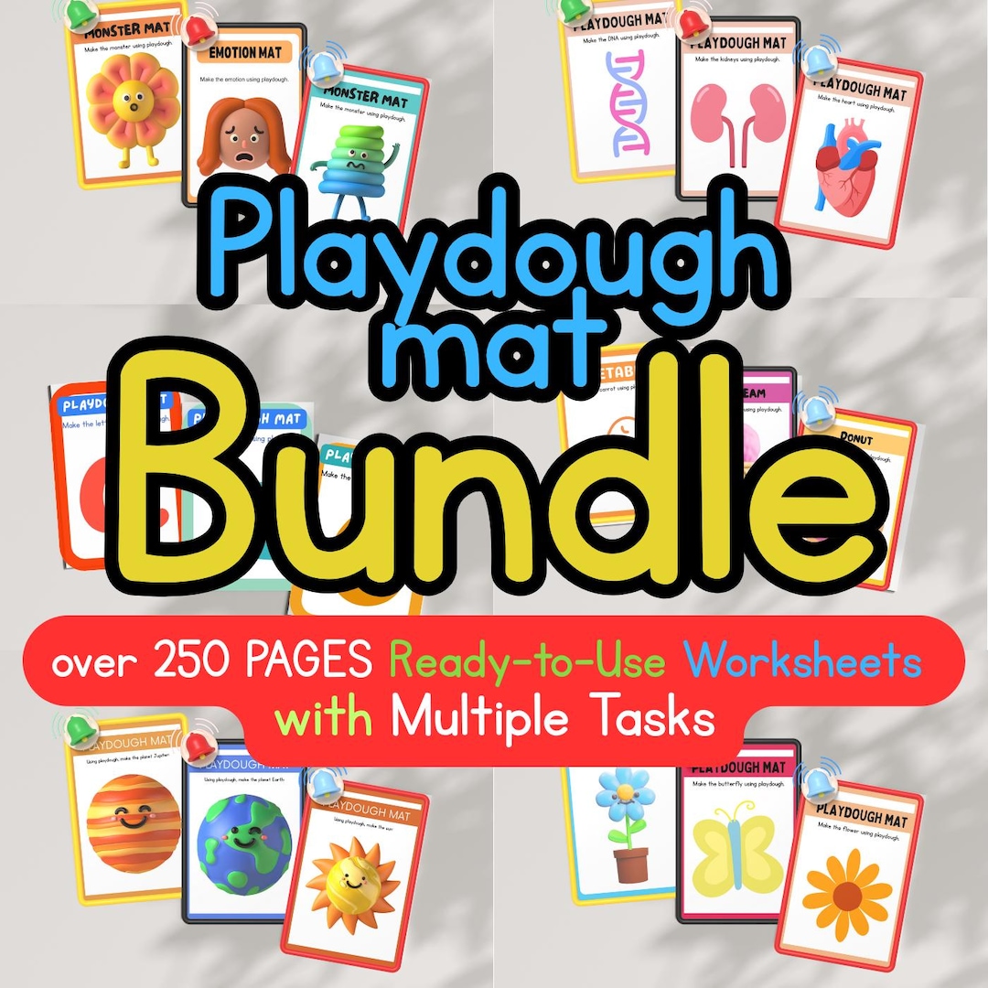 Play Dough Mats Bundle: 250+ Toddler & Preschool Activities (digital ...