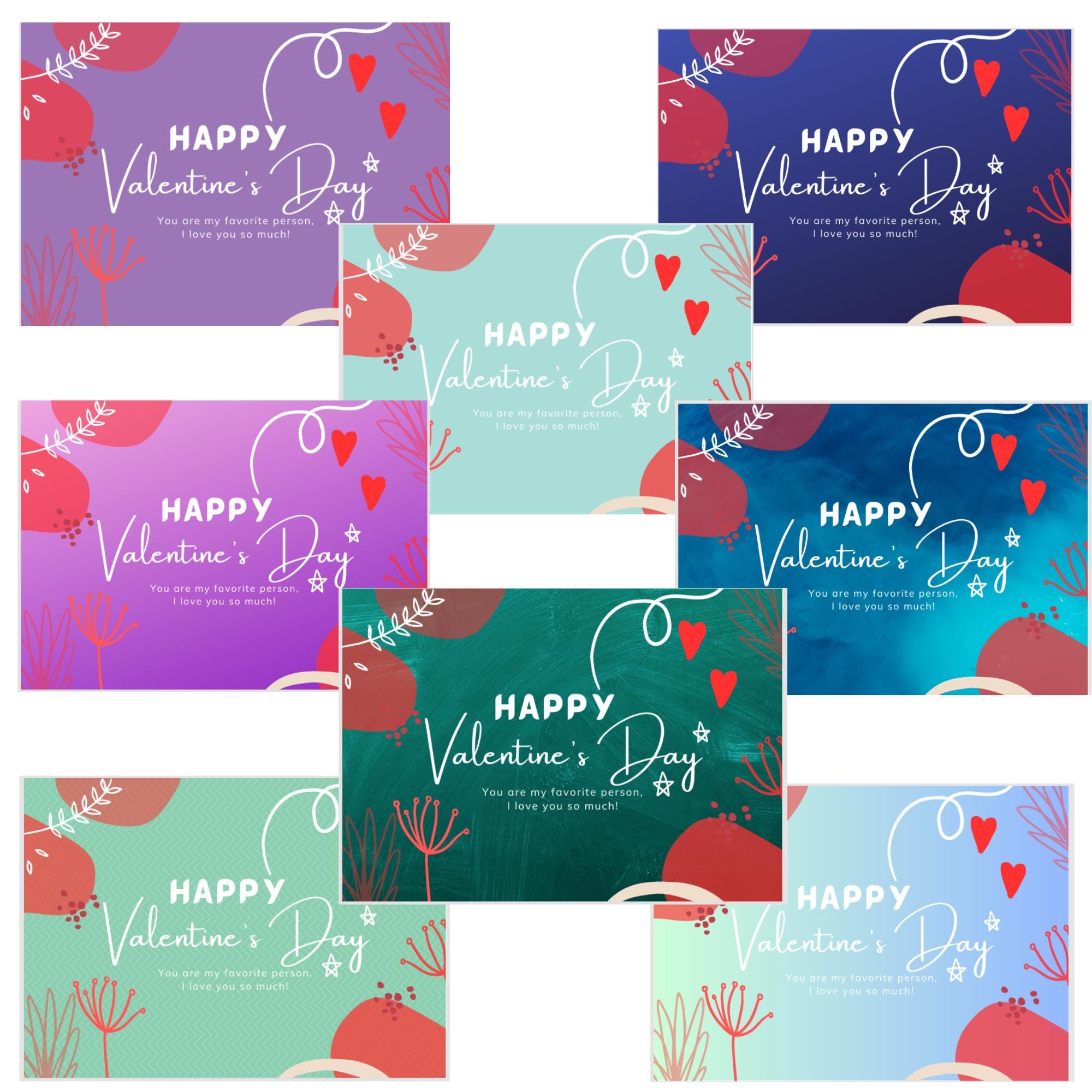 Printable Valentine's Day Postcards – Multiple Colours! - Etsy UK