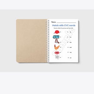 CVC Word and Picture Matching Worksheets | Printable Phonics Activity ...