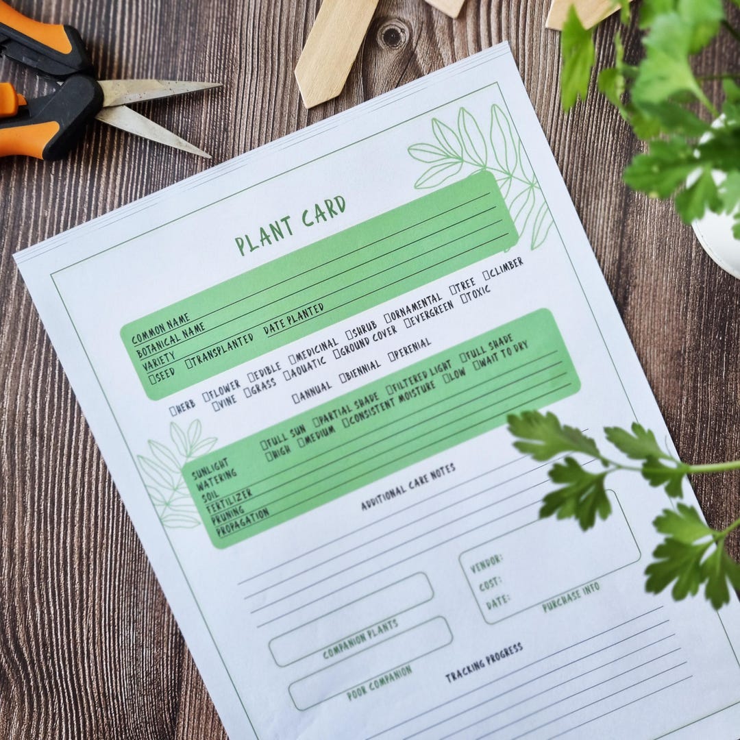Printable Plant ID Card – PDF for Garden Planner - Etsy