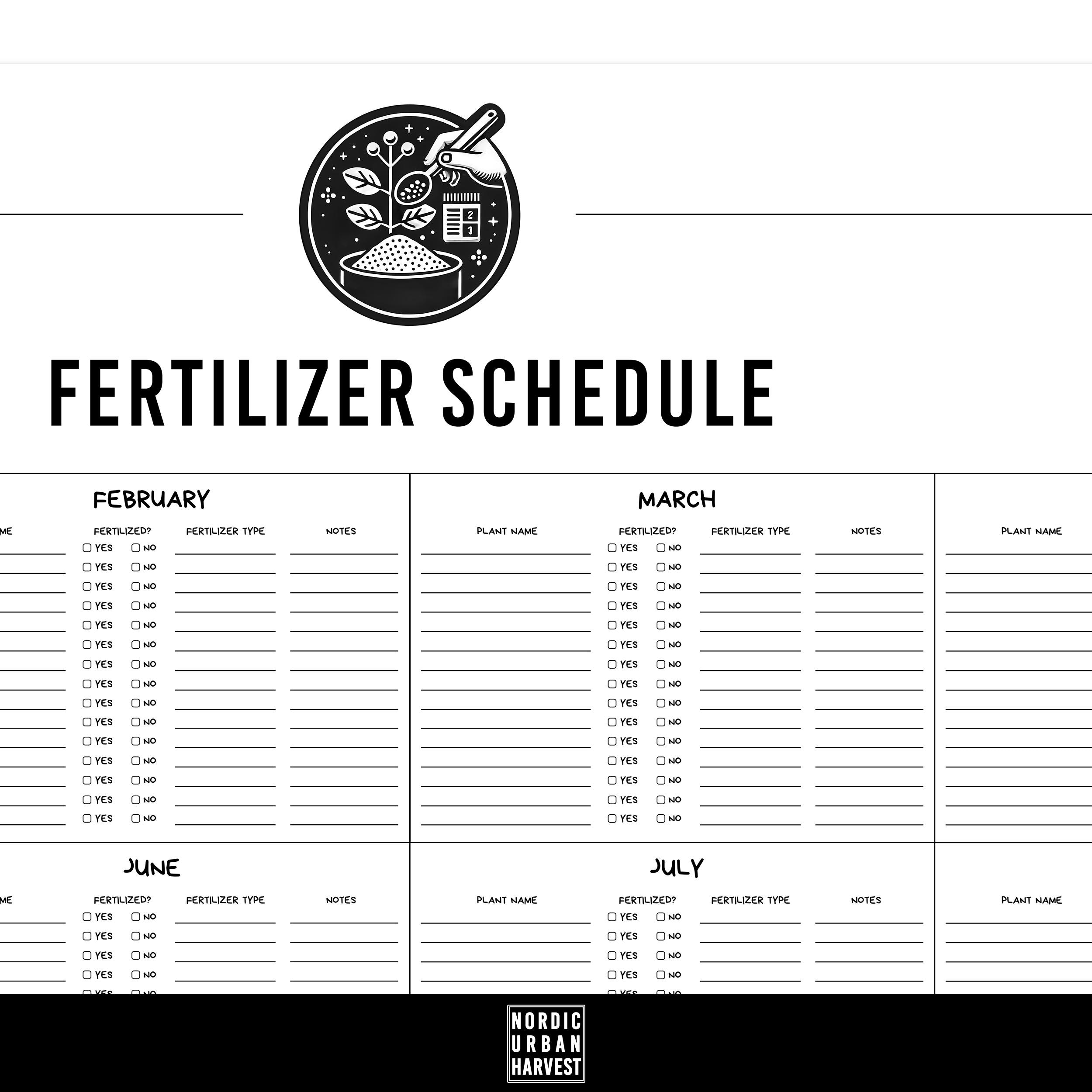 Fertilizer Schedule Wall Planner: Create Your Year-round Plan for What and When to Fertilize ...
