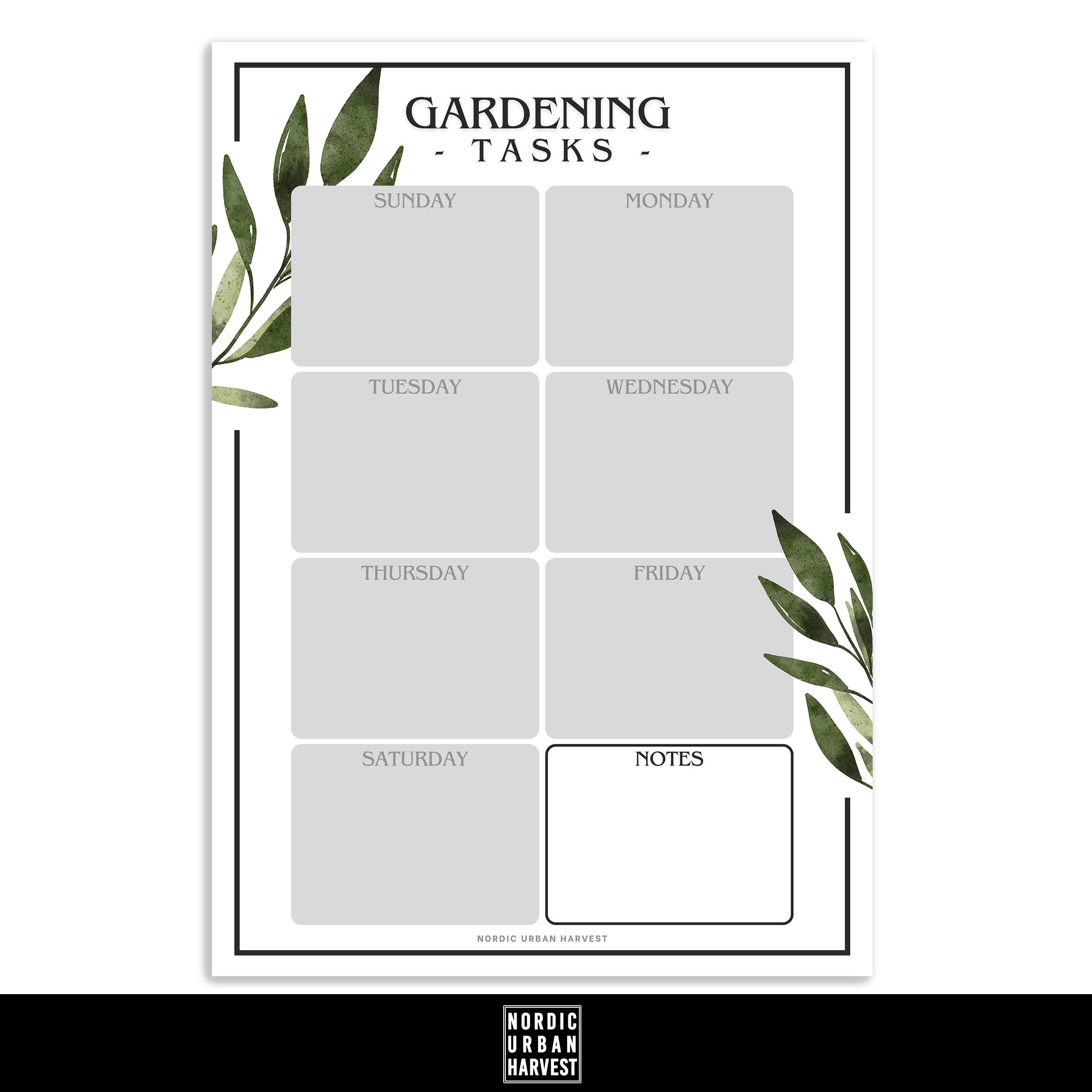 Gardening Tasks - Printable PDF - Instant Download to Organize Your ...