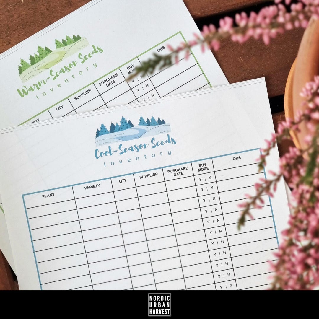 Seed Inventory Sheets - Printable PDF | Instant Download to Track Your ...