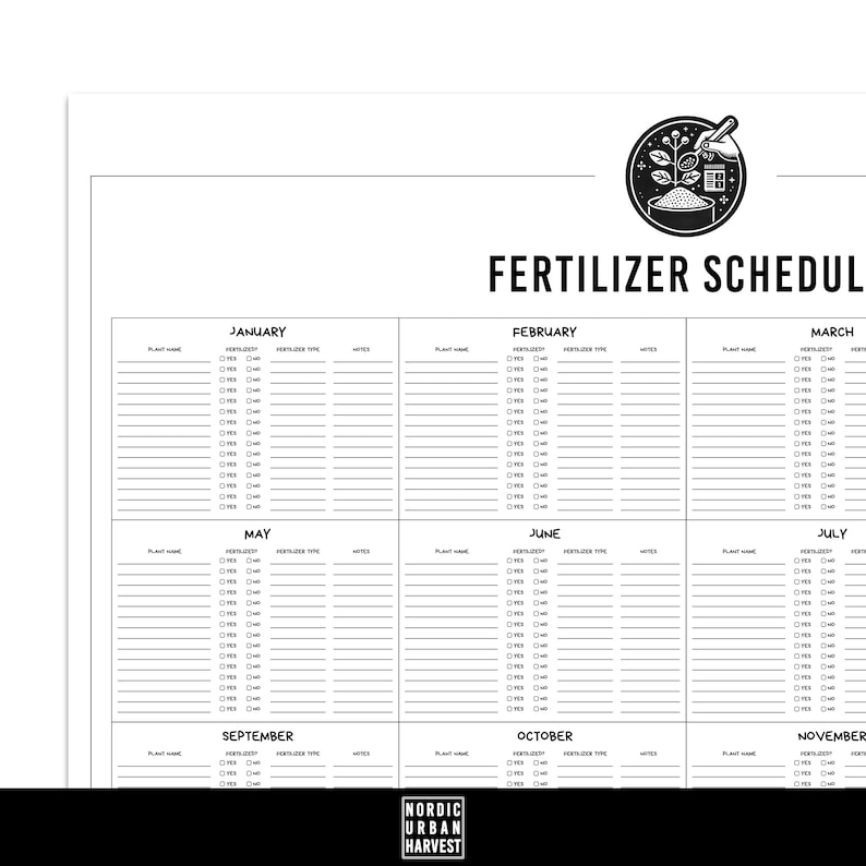 Fertilizer Schedule Wall Planner: Create Your Year-round Plan for What ...