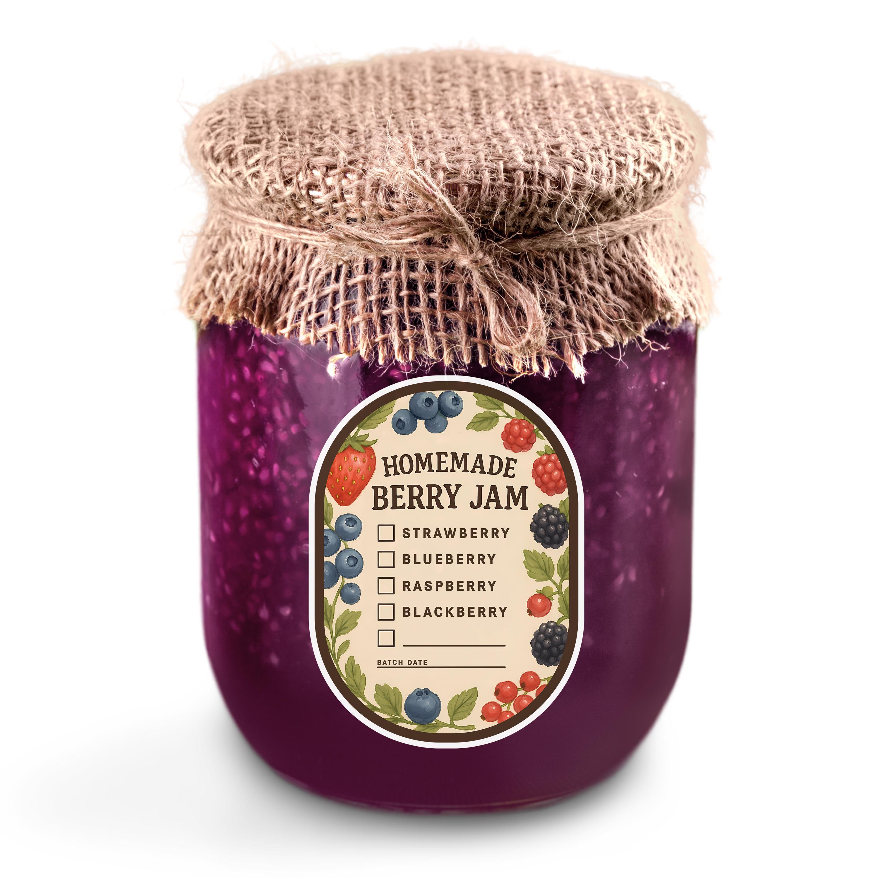 Homemade Jam Sticker Sheet - With Berry Checklist to Match Your Batch ...