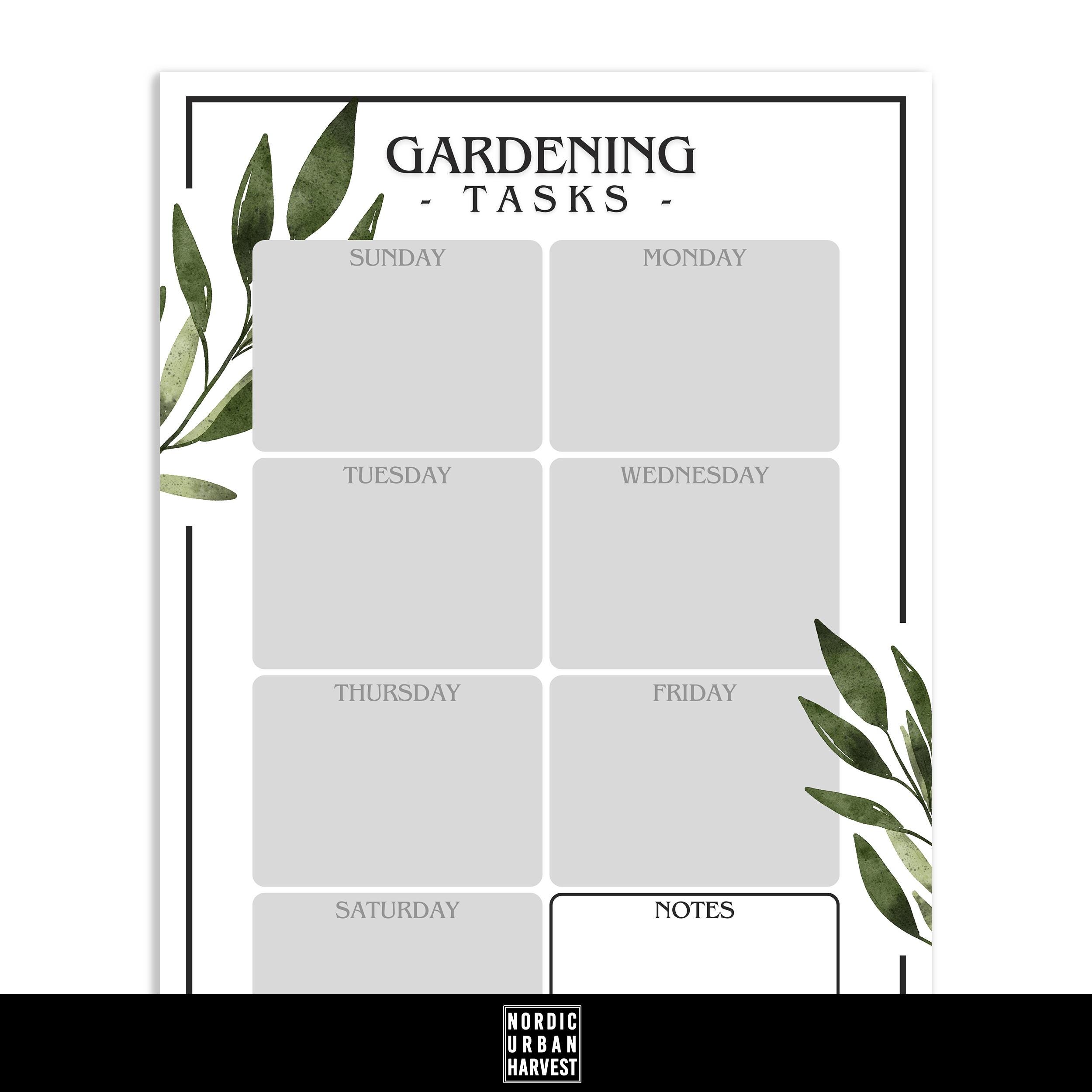 Gardening Tasks - Printable PDF - Instant Download to Organize Your ...