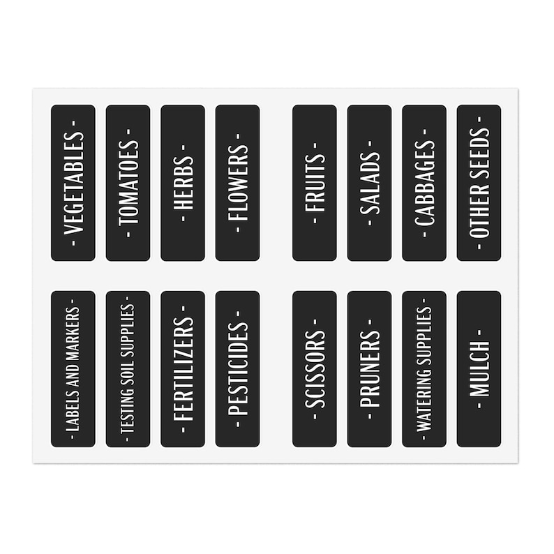 Gardening Stickers to Organize Your Seed Types and More. Garden ...