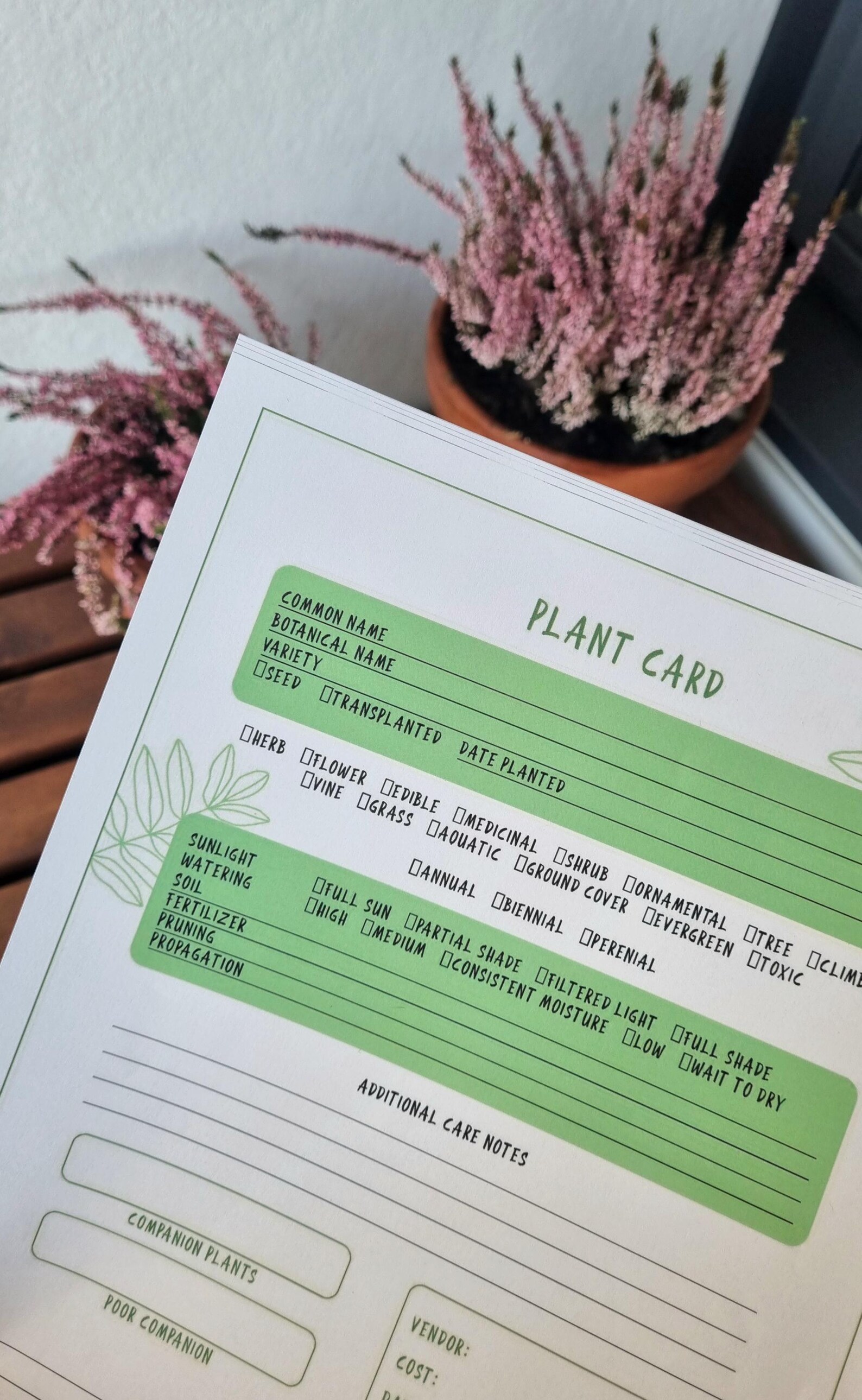 Printable Plant ID Card – PDF for Garden Planner - Etsy