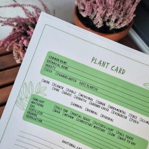 Printable Plant ID Card – PDF for Garden Planner - Etsy