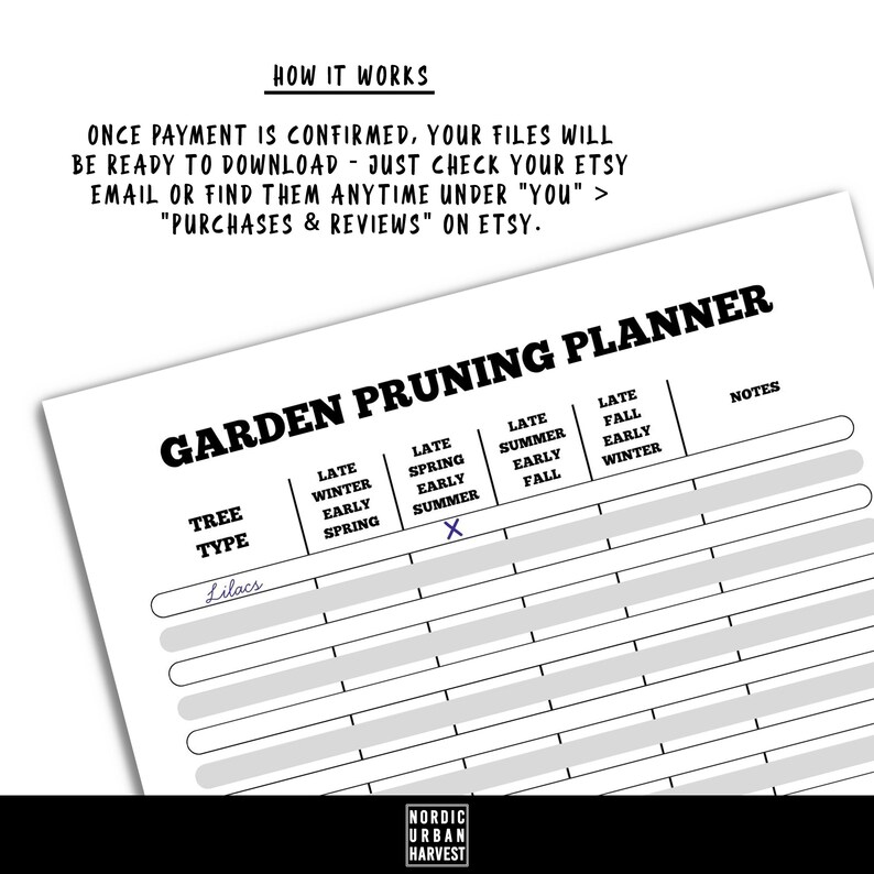 Garden Pruning Planner: Printable PDF Guide for Home Gardeners (instant ...