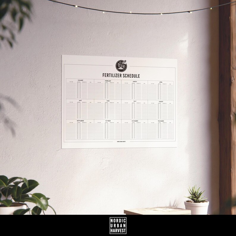 Fertilizer Schedule Wall Planner: Your Year-round Plan for What and ...