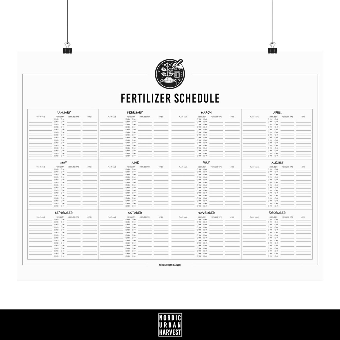 Fertilizer Schedule Wall Planner: Your Year-round Plan for What and ...