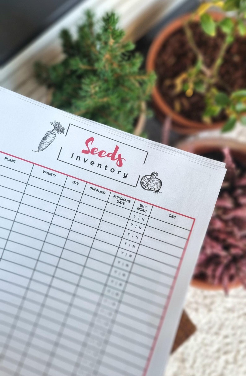 Seed Inventory Sheet - Printable PDF | Instant Download to Track Your ...