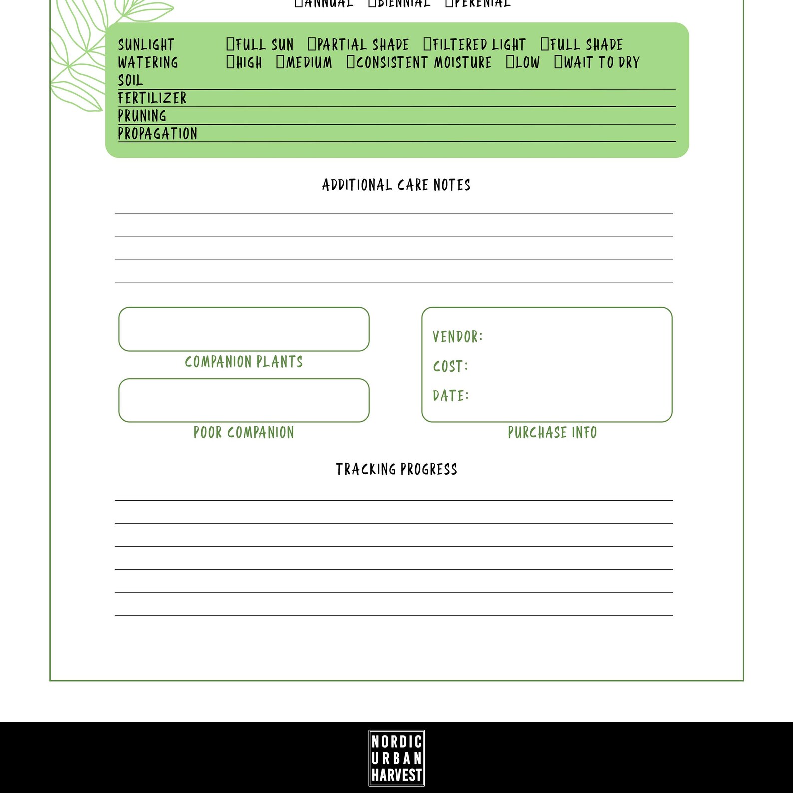 Printable Plant ID Card – PDF for Garden Planner - Etsy
