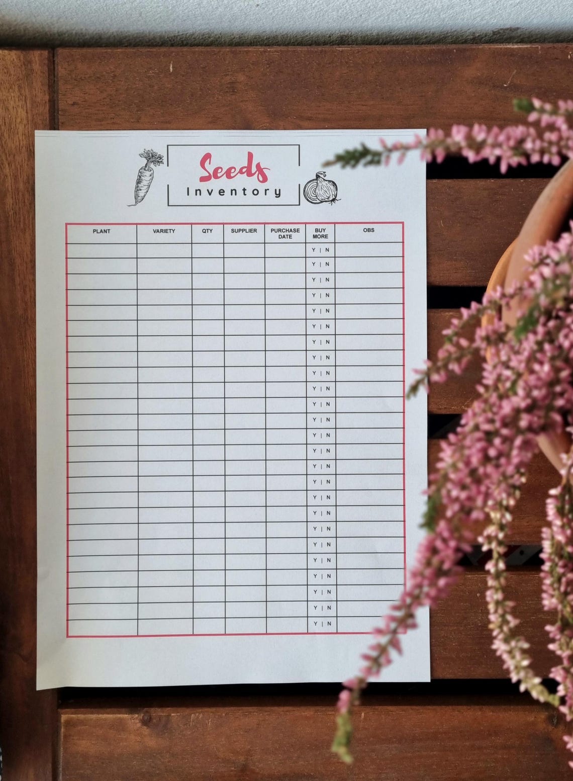 Seed Inventory Sheet - Printable PDF | Instant Download to Track Your ...